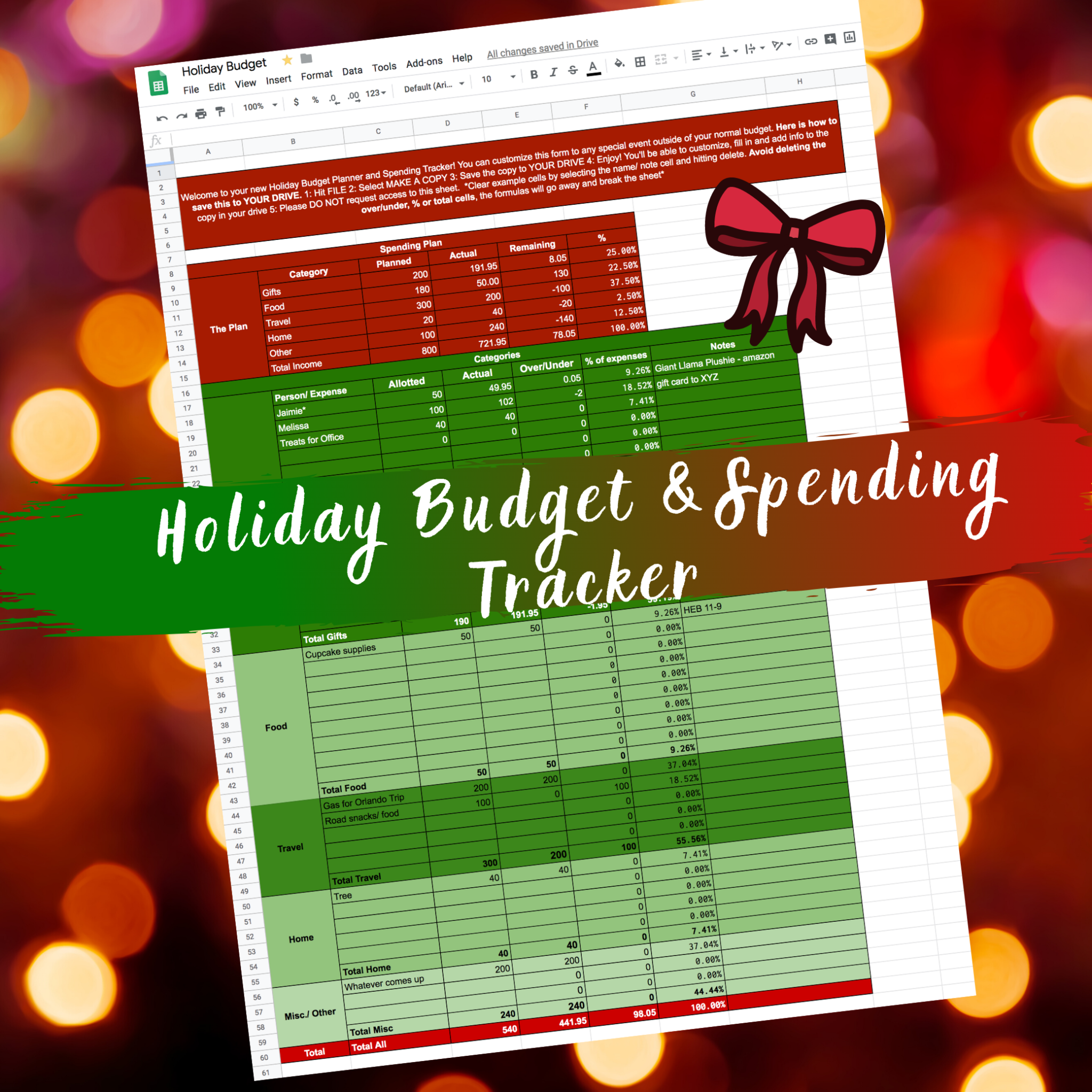 Free Holiday Budget Planner/ Spending Tracker - Budget Girl