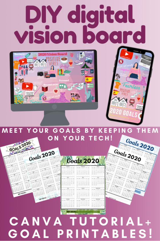 How to create a virtual vision board + free goals printables - Budget Girl