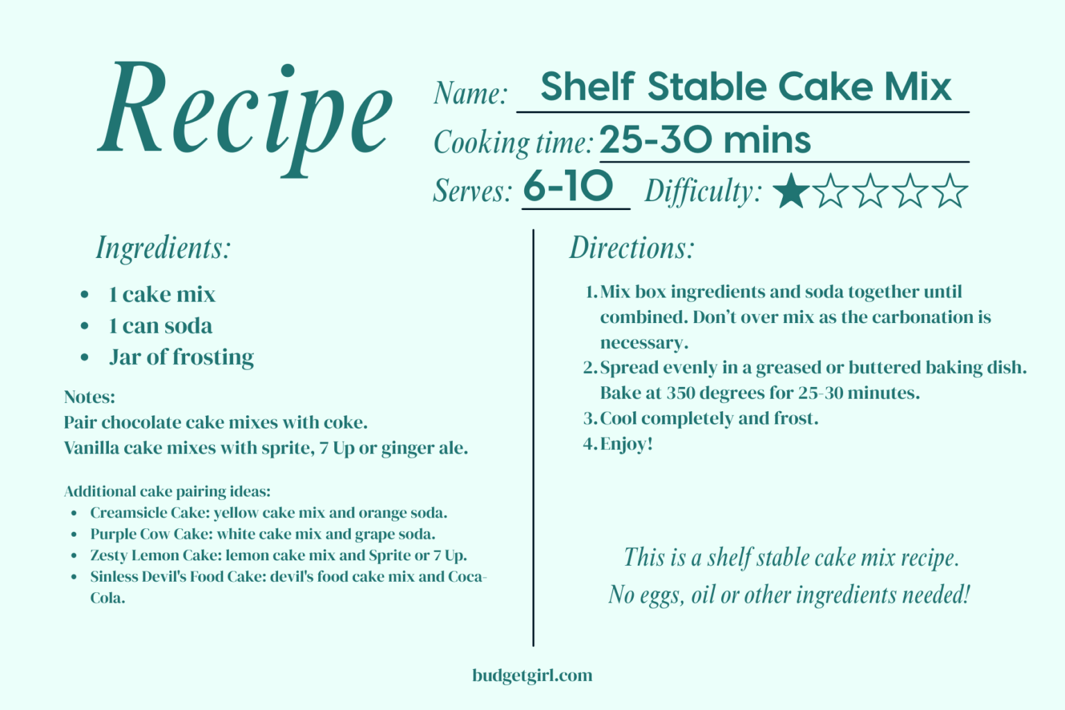 DIY Shelf Stable Cake Dessert Kits: Bake anytime without a grocery run ...